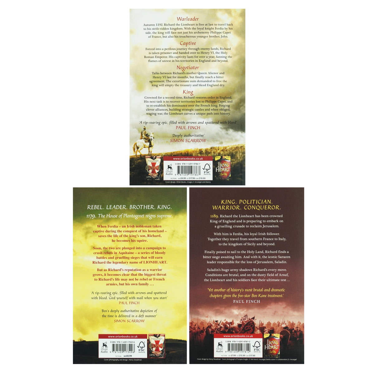 Richard the Lionheart Series By Ben Kane 3 Books Collection Set - Fict ...