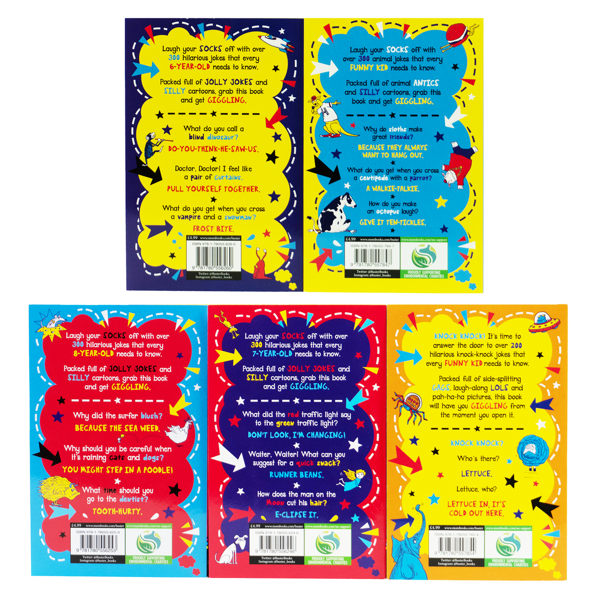 Buster Laugh-a-lot Books Series Collection 5 Joke Books Set - Ages 7-9 ...